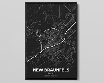 New Braunfels Map Art - Etsy