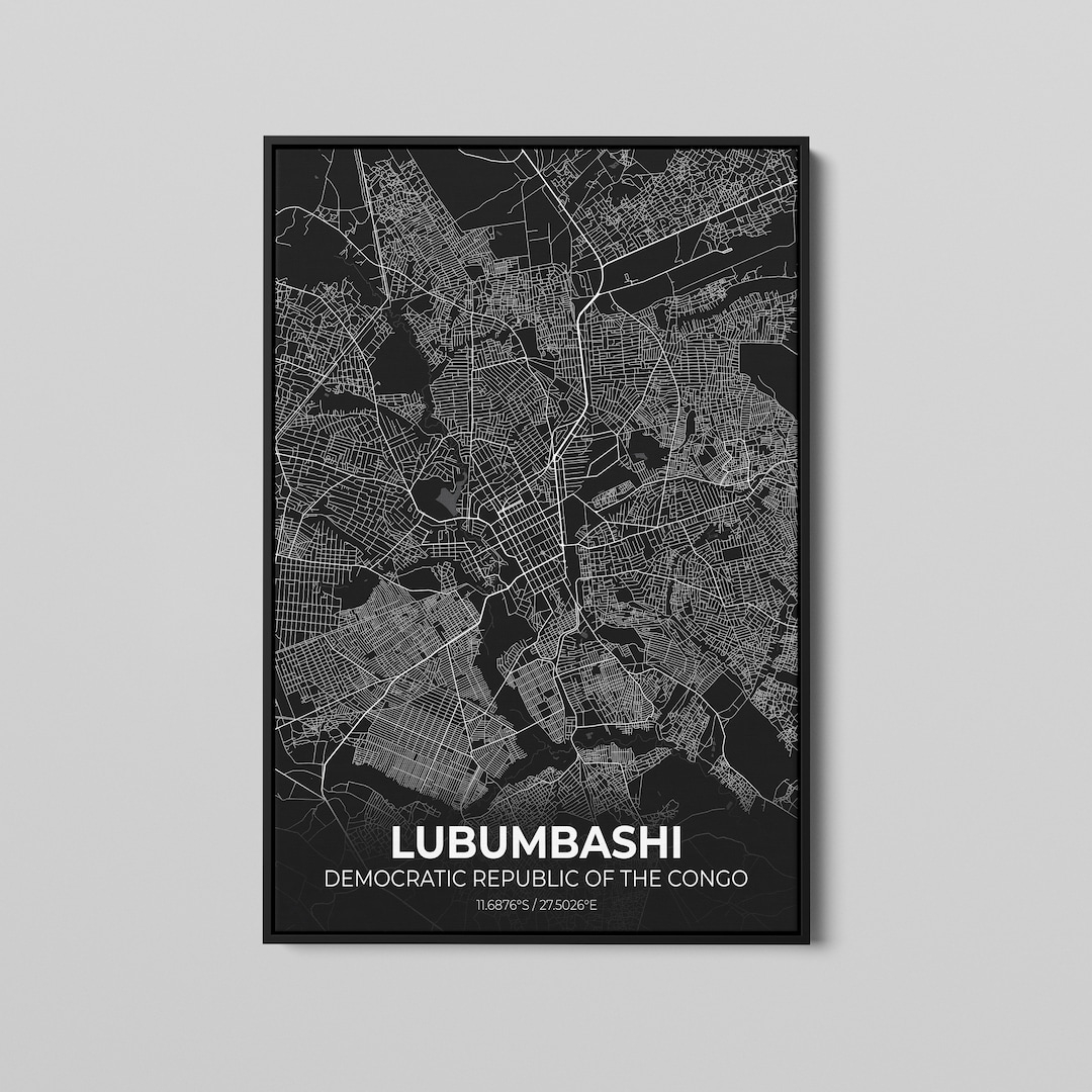 Lubumbashi City Map Poster Art Map of Lubumbashi Poster City - Etsy
