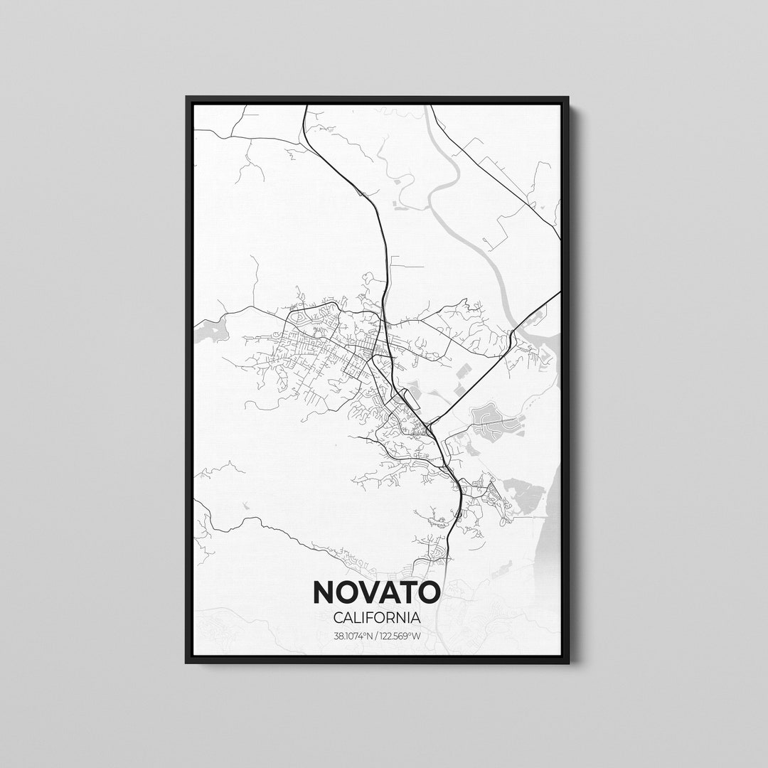 Novato California City Map Poster Art, Map of Novato, Poster City Map ...