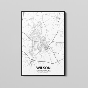 Wilson North Carolina City Map Poster Art Map of Wilson - Etsy