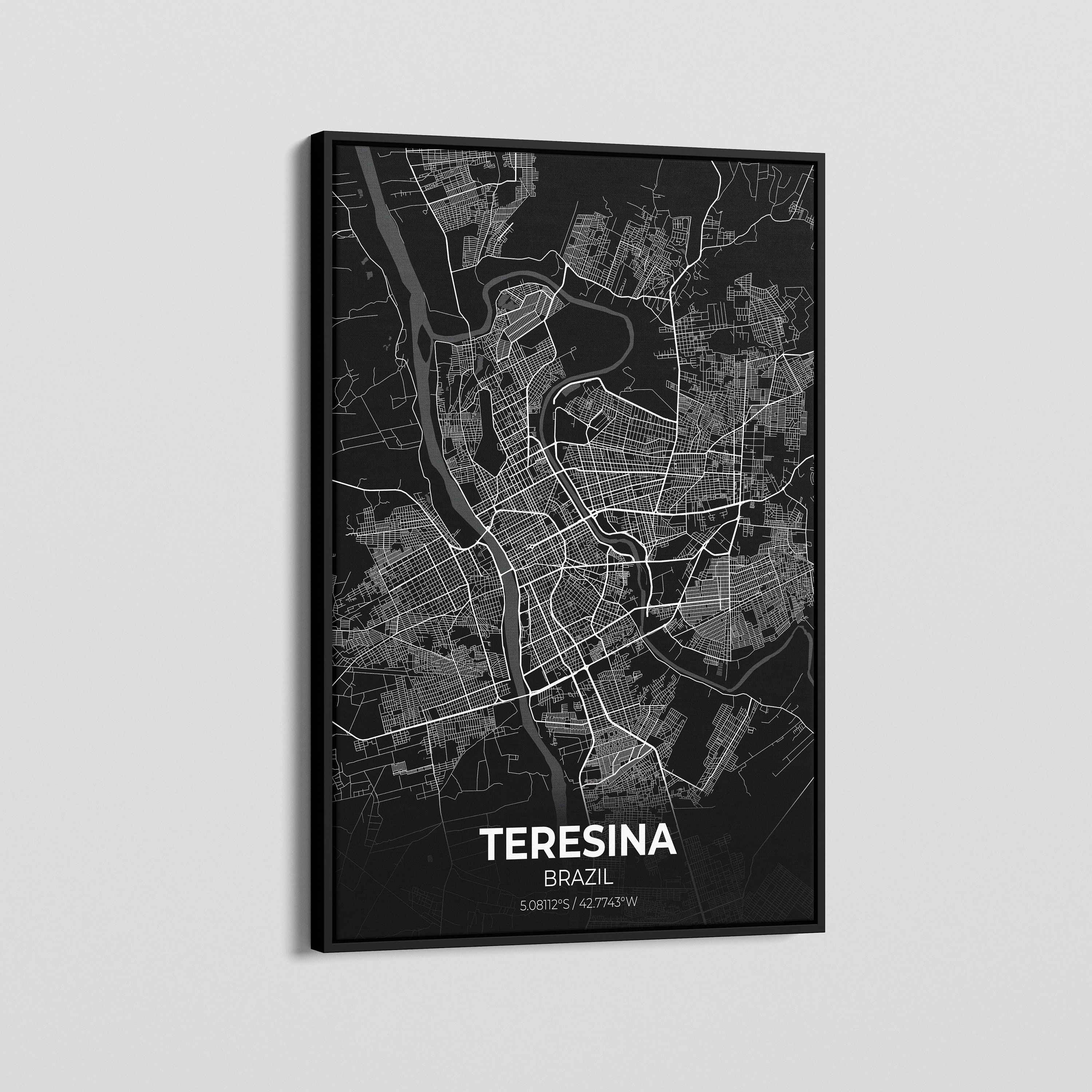 Teresina Brazil City Map Canvas Art Map of Teresina Canvas - Etsy