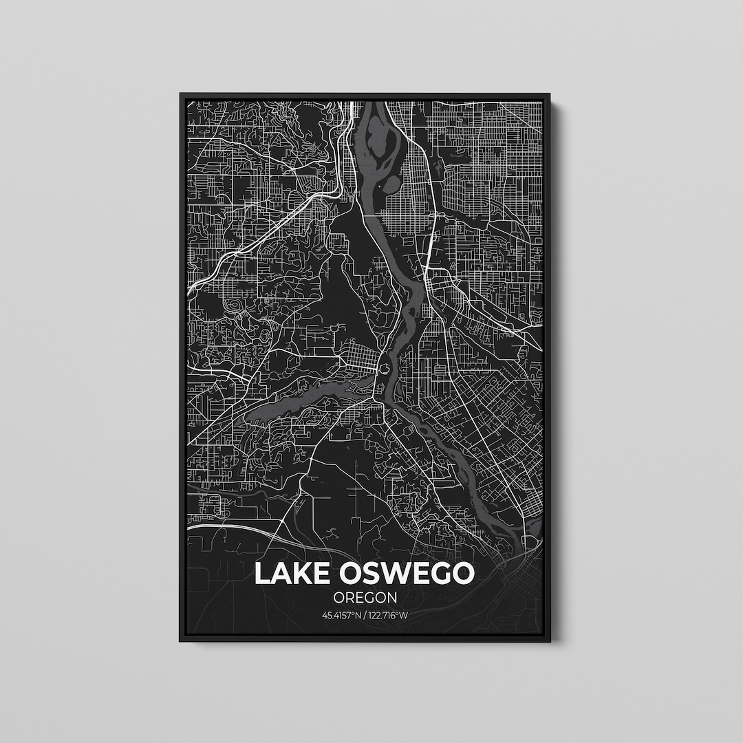 Lake Oswego Oregon City Map Poster Art, Map of Lake Oswego, Poster City Map Art, City Map Poster ...