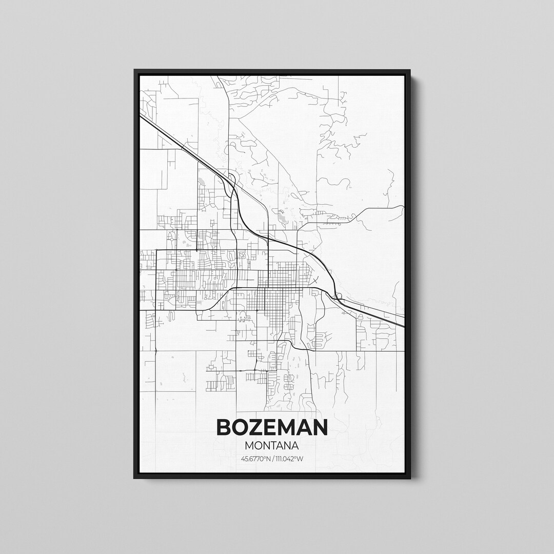 Bozeman Montana City Map Canvas Art Map of Bozeman Canvas - Etsy
