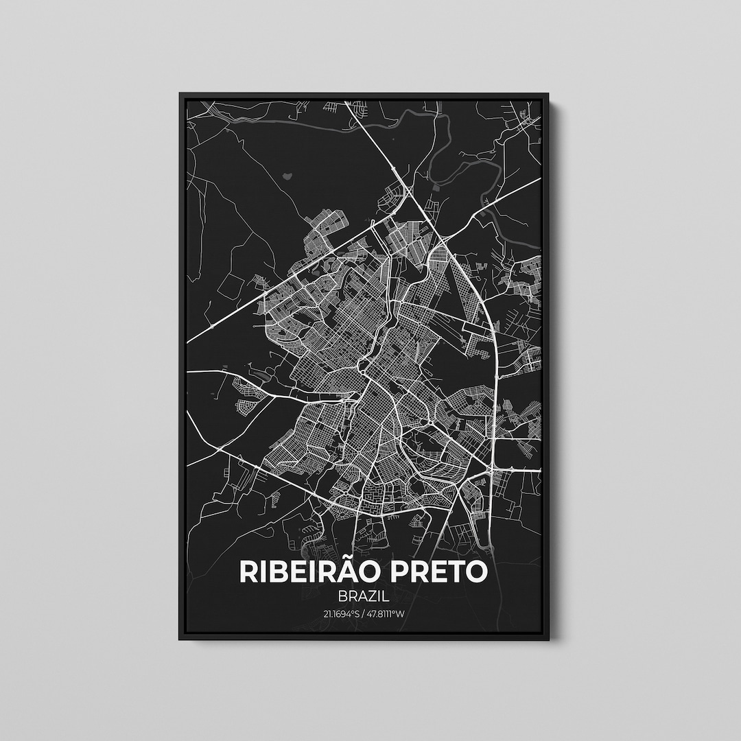 Ribeirao Preto Brazil City Map Poster Art Map of Ribeirao - Etsy