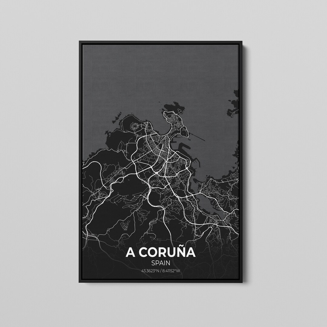 A Coruna Spain City Map Poster Art Map of A Coruna Poster - Etsy
