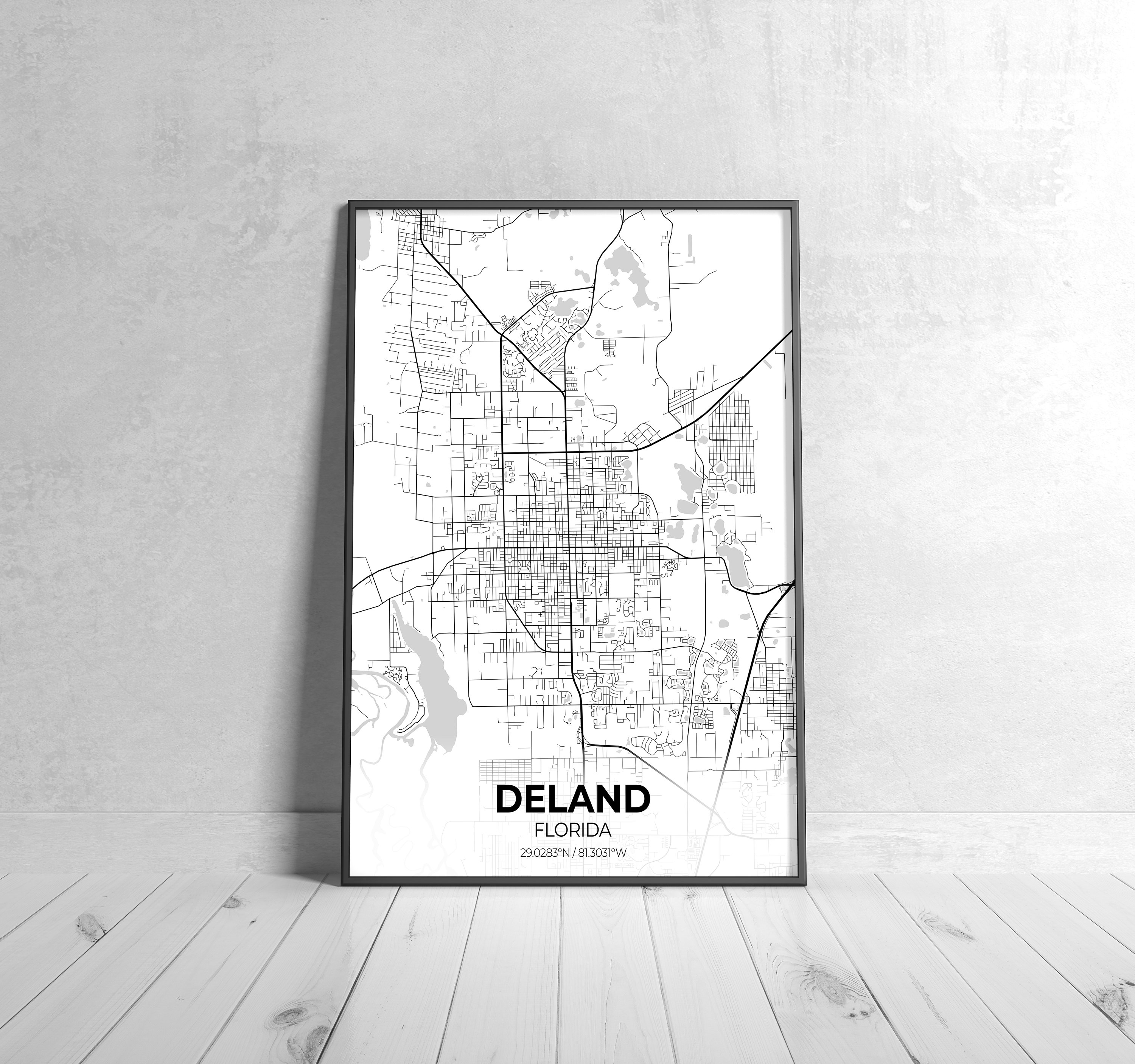 Deland Florida City Map Poster Art Map of Deland Poster City - Etsy