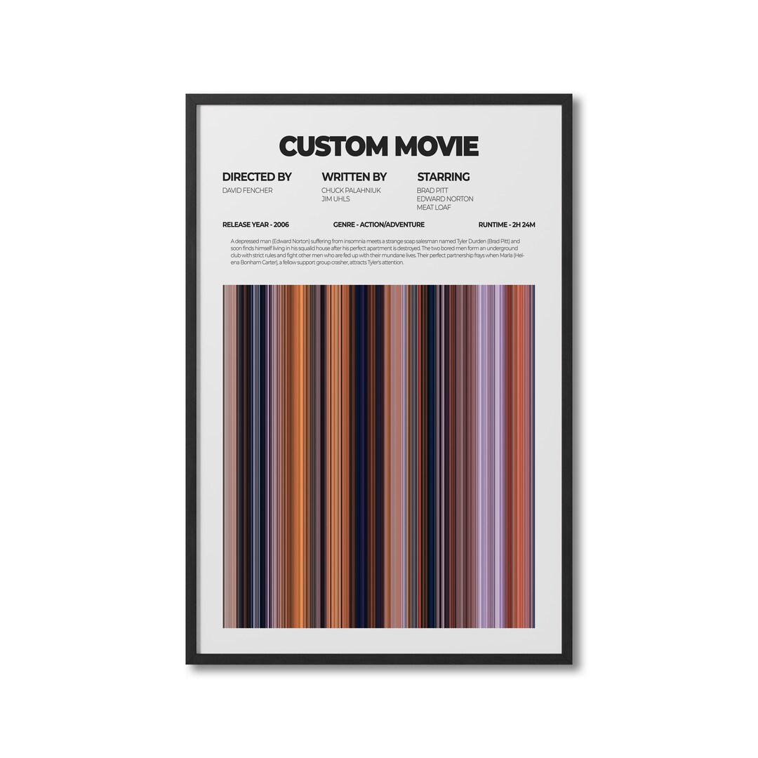 Personalized Movie Poster / Custom Movie Art / Film Color DNA / Movie ...