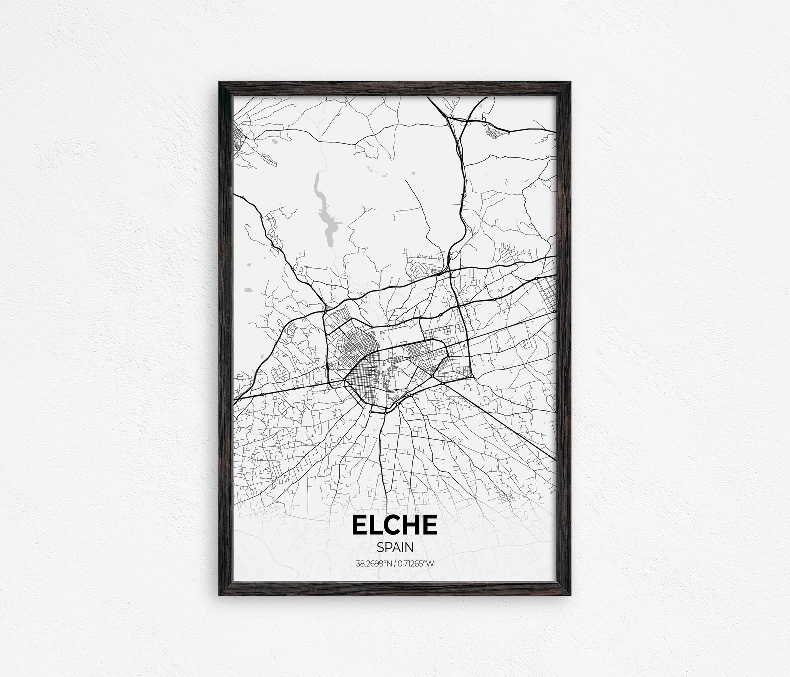 Elche Spain City Map Canvas Art Map of Elche Canvas City Map - Etsy