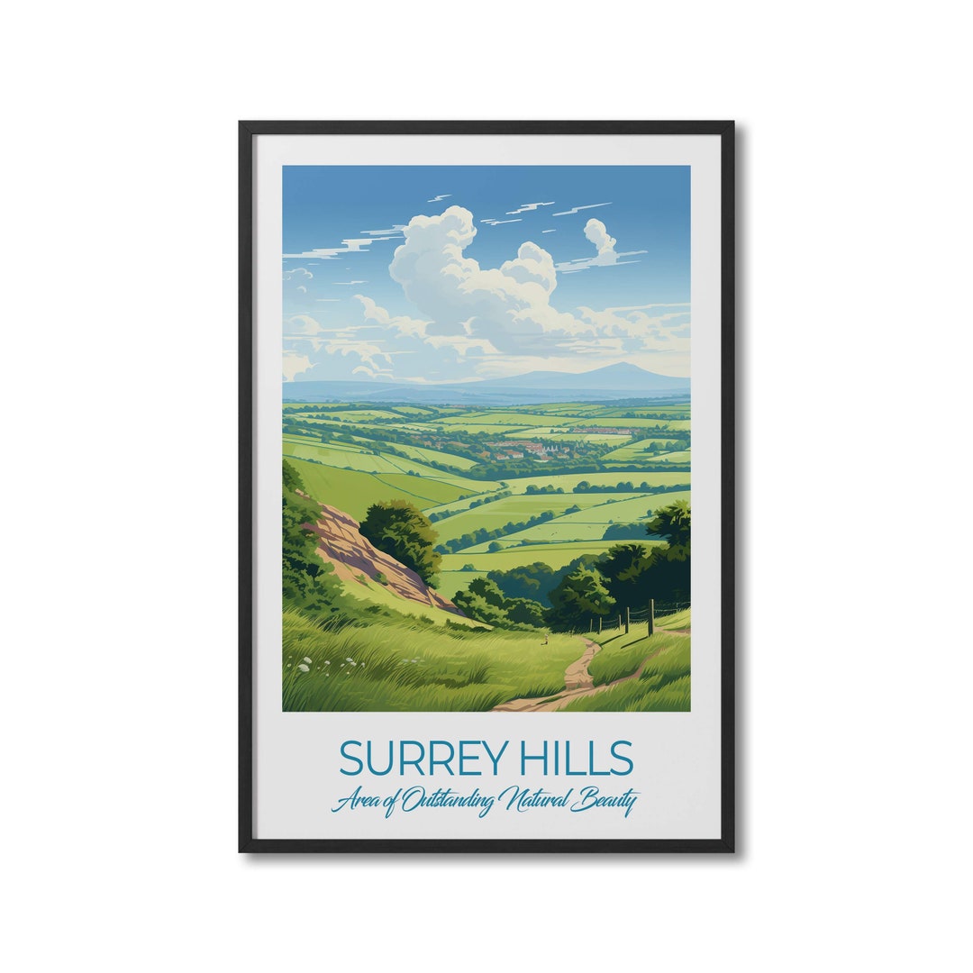 Surrey Hills United Kingdom Travel Art Surrey Hills Travel - Etsy