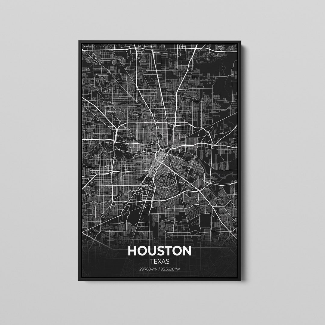 Houston Texas City Map Poster Art Map of Houston Poster City - Etsy