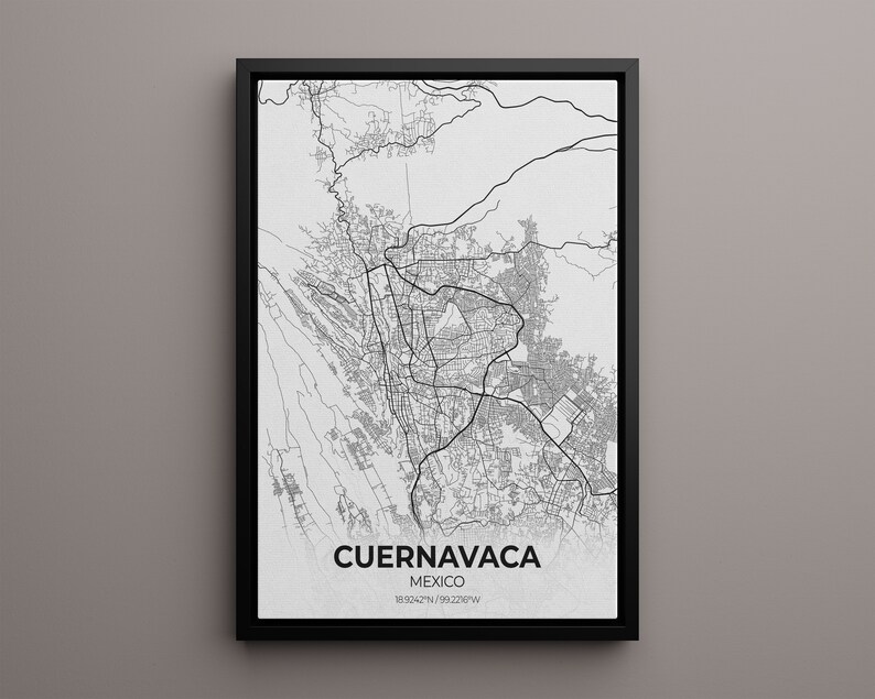 Cuernavaca Mexiko Stadt Karte Posterkunst, Karte von Cuernavaca, Poster ...
