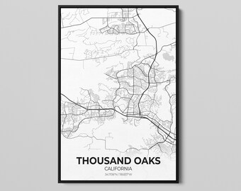 Map of Thousand Oaks - Etsy