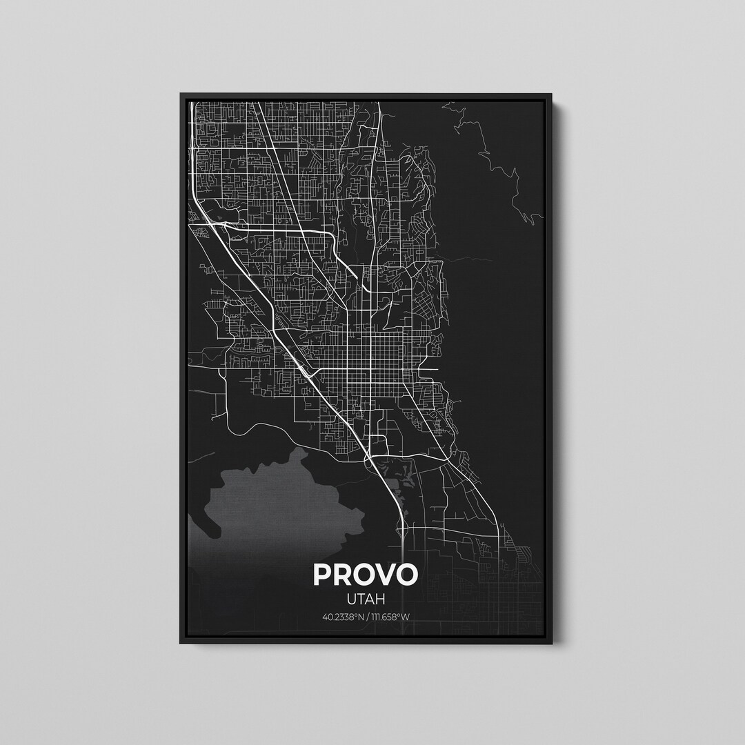Provo Utah City Map Poster Art, Map of Provo, Poster City Map Art, City ...