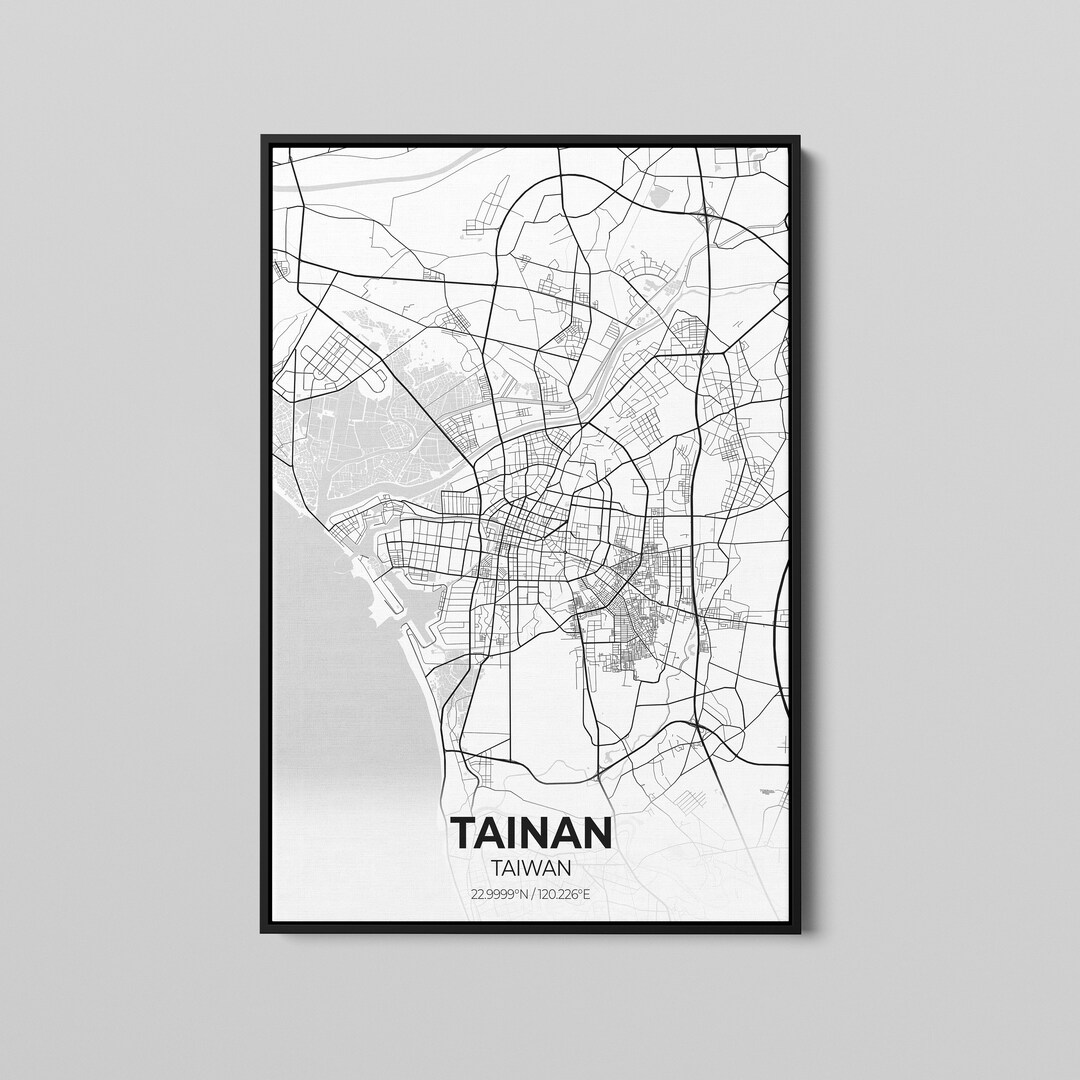 Tainan Taiwan City Map Poster Art Map of Tainan Poster City - Etsy