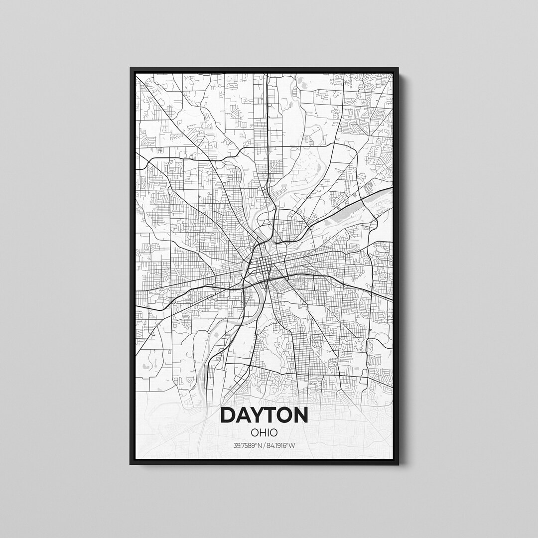Dayton Ohio City Map Poster Art Map of Dayton Poster City - Etsy