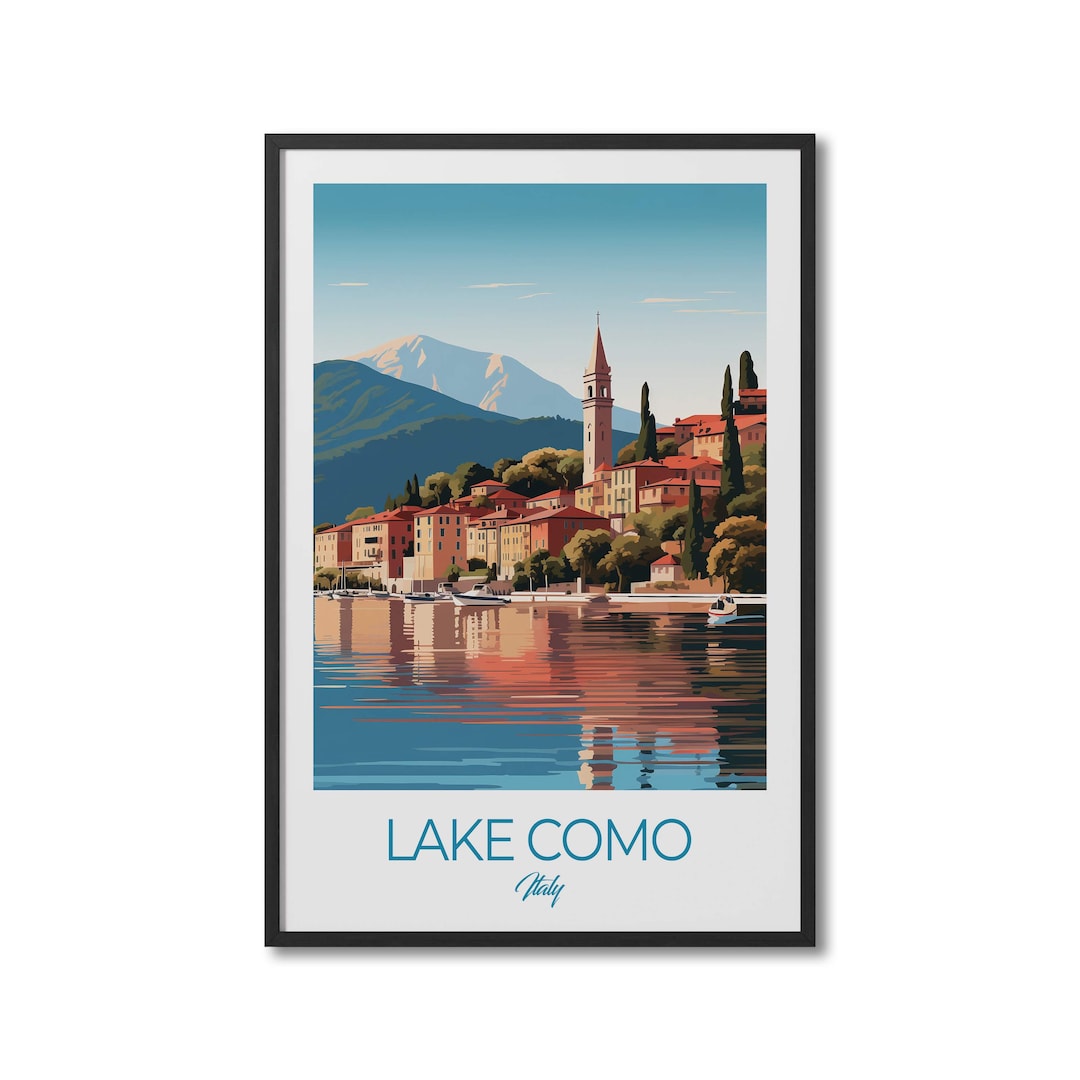 Lake Como Italy Travel Art Lake Como Travel Print Lake Como - Etsy