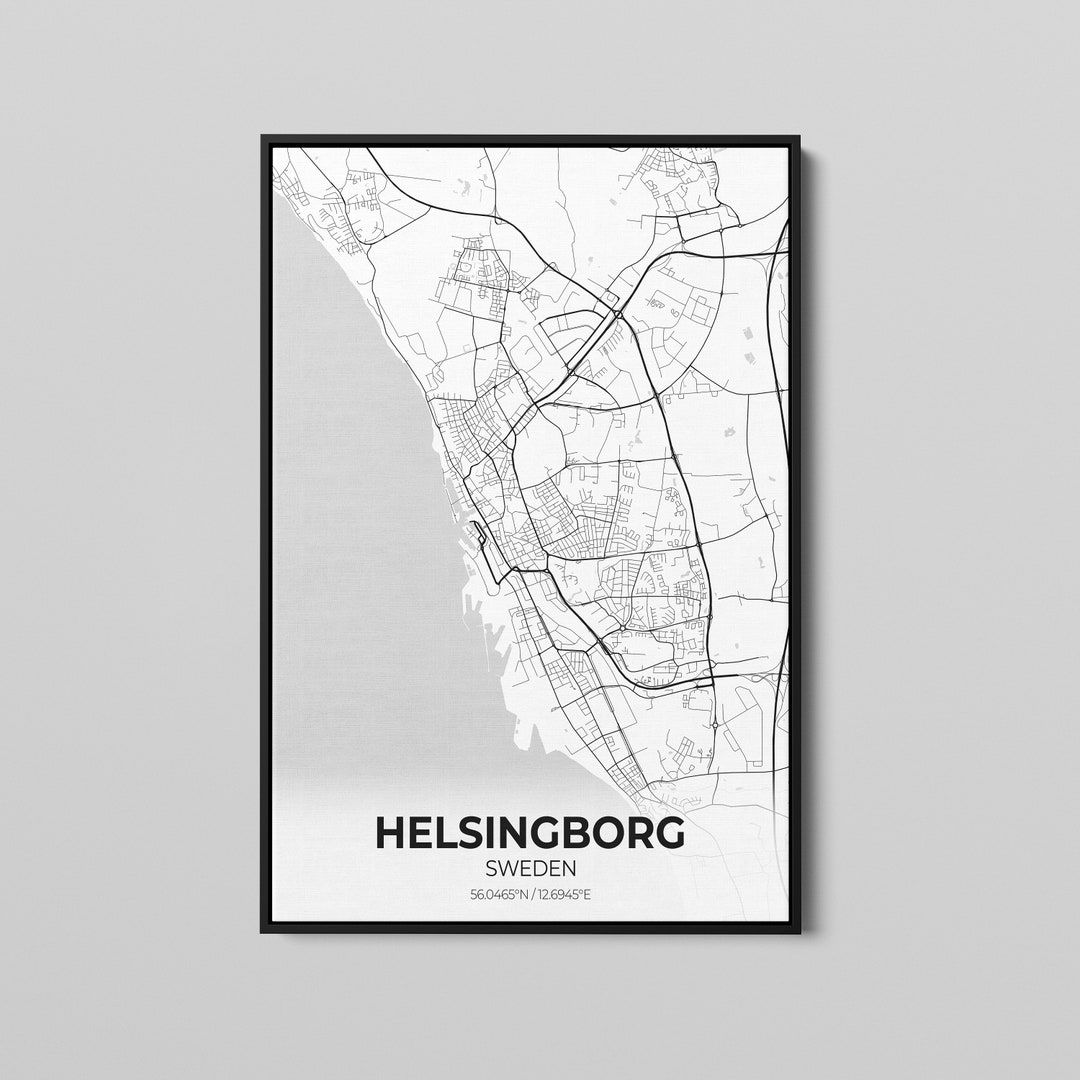Helsingborg Sweden City Map Poster Art, Map of Helsingborg, Poster City ...
