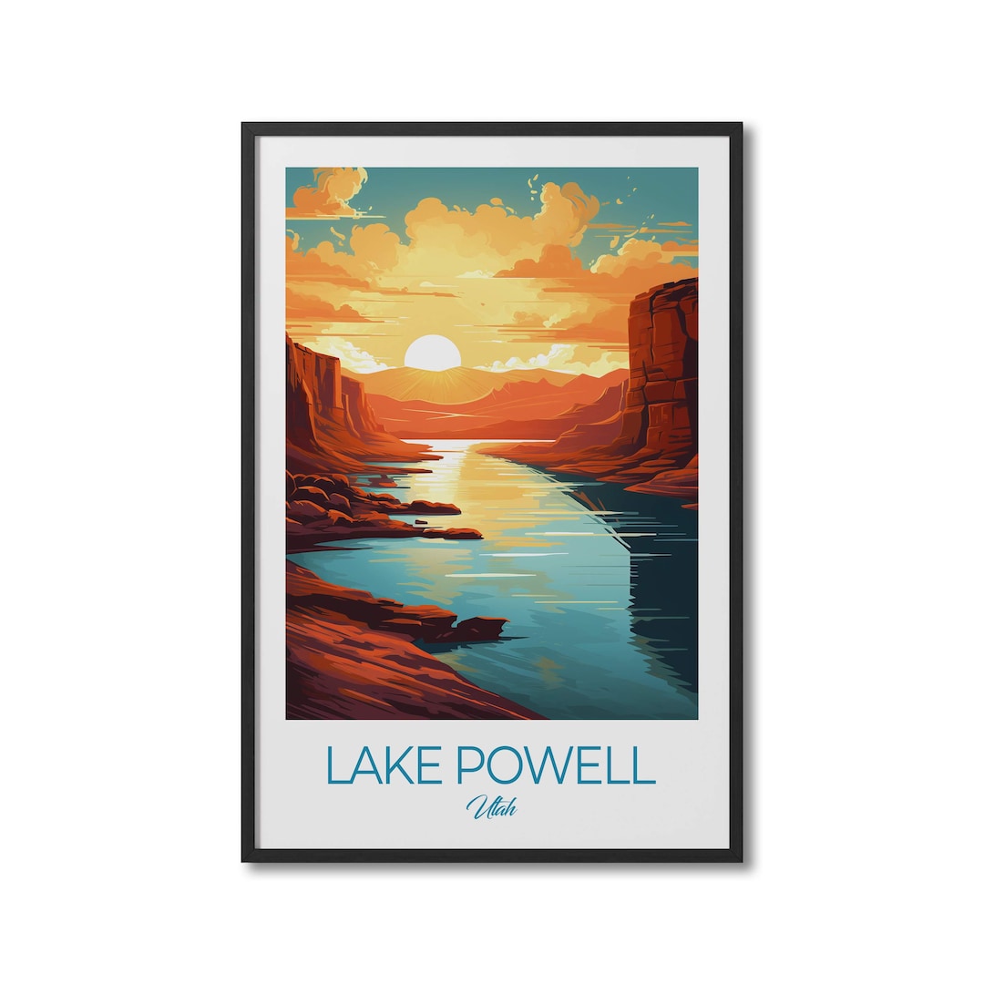 Lake Powell Utah Travel Art, Lake Powell Travel Print, Lake Powell ...