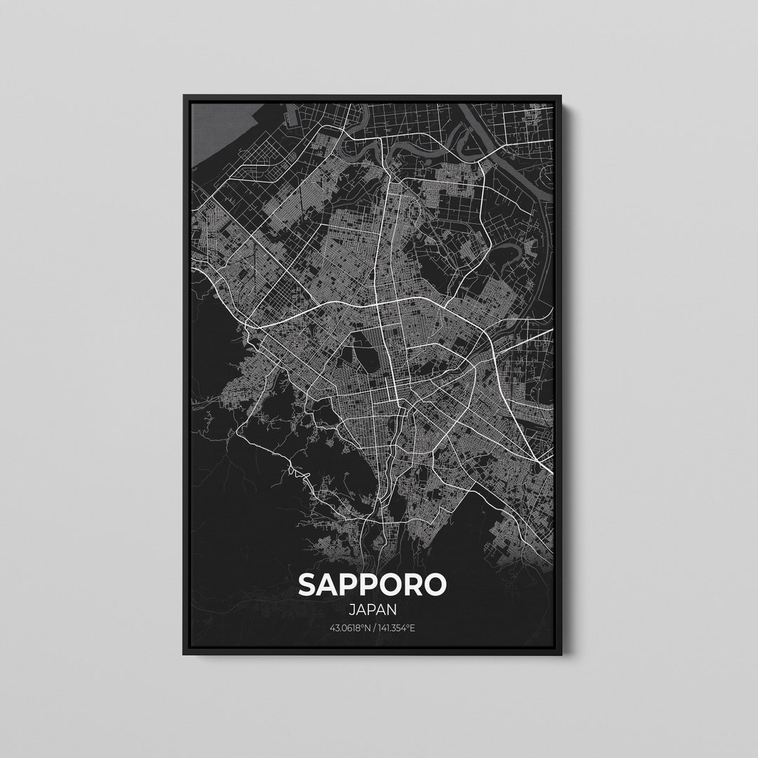 Sapporo Japan City Map Poster Art Map of Sapporo Poster City - Etsy