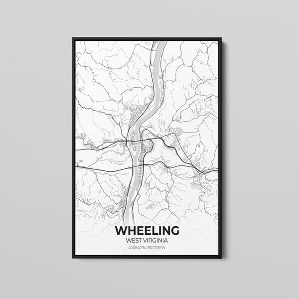Map of Wheeling - Etsy