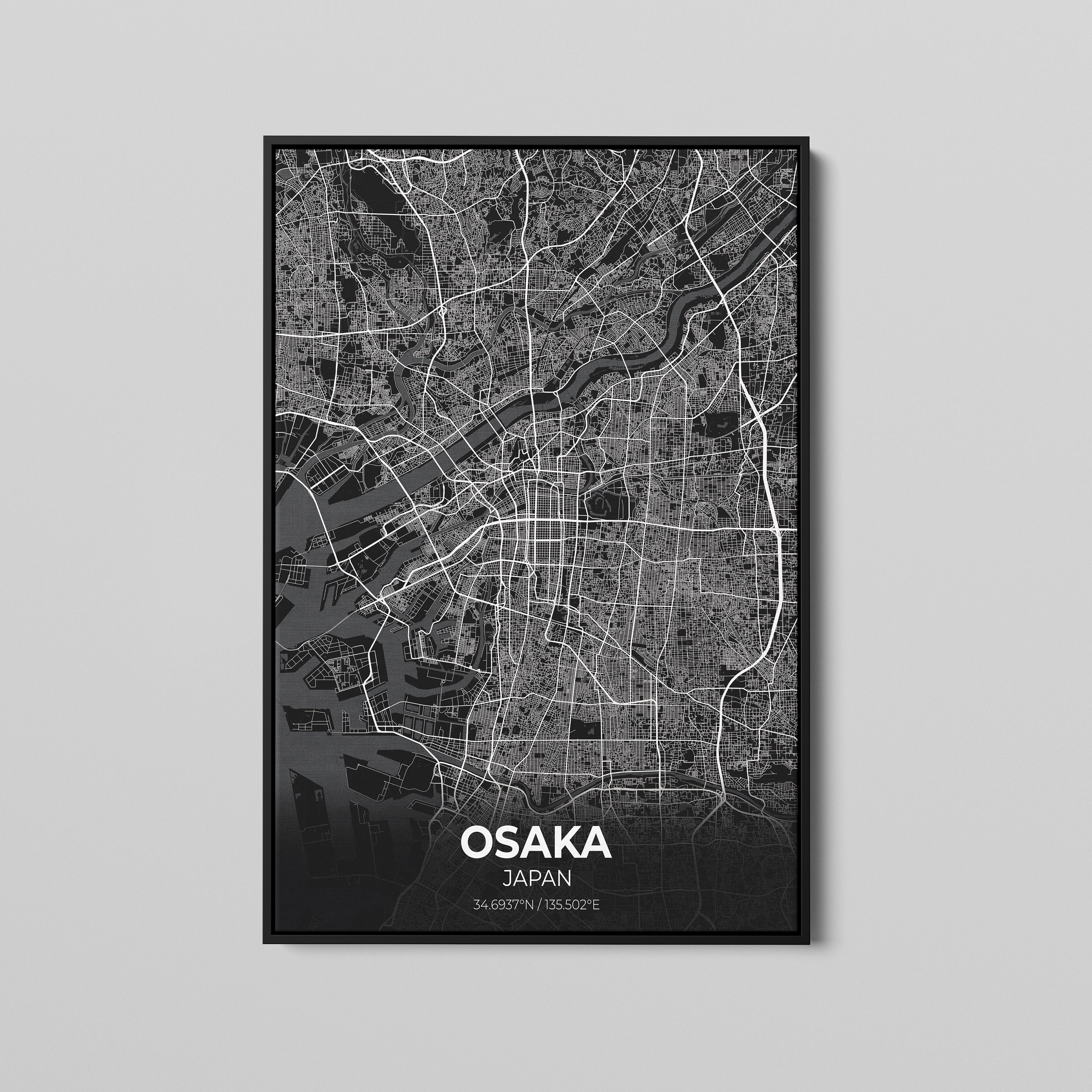 Osaka Japan City Map Poster Art, Map of Osaka, Poster City Map Art ...