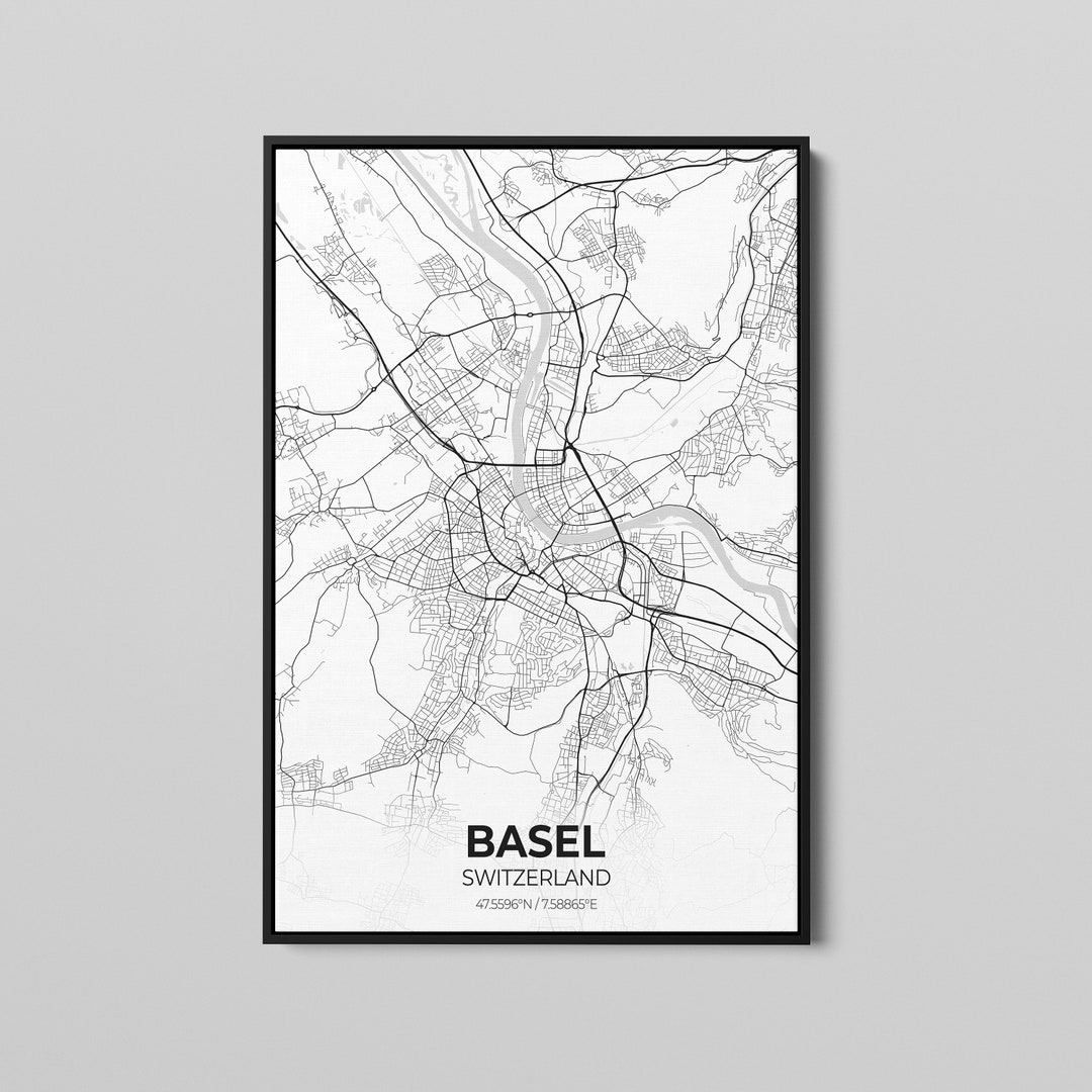 Basel Switzerland City Map Poster Art, Map of Basel, Poster City Map ...