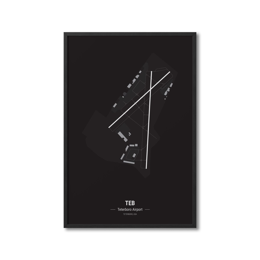 TEB Teterboro Airport Print Teb Airport Map Gift Pilot Teb - Etsy
