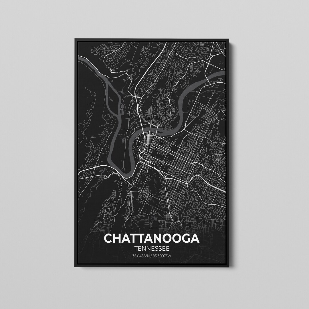 Chattanooga Tennessee City Map Poster Art, Map of Chattanooga, Poster ...