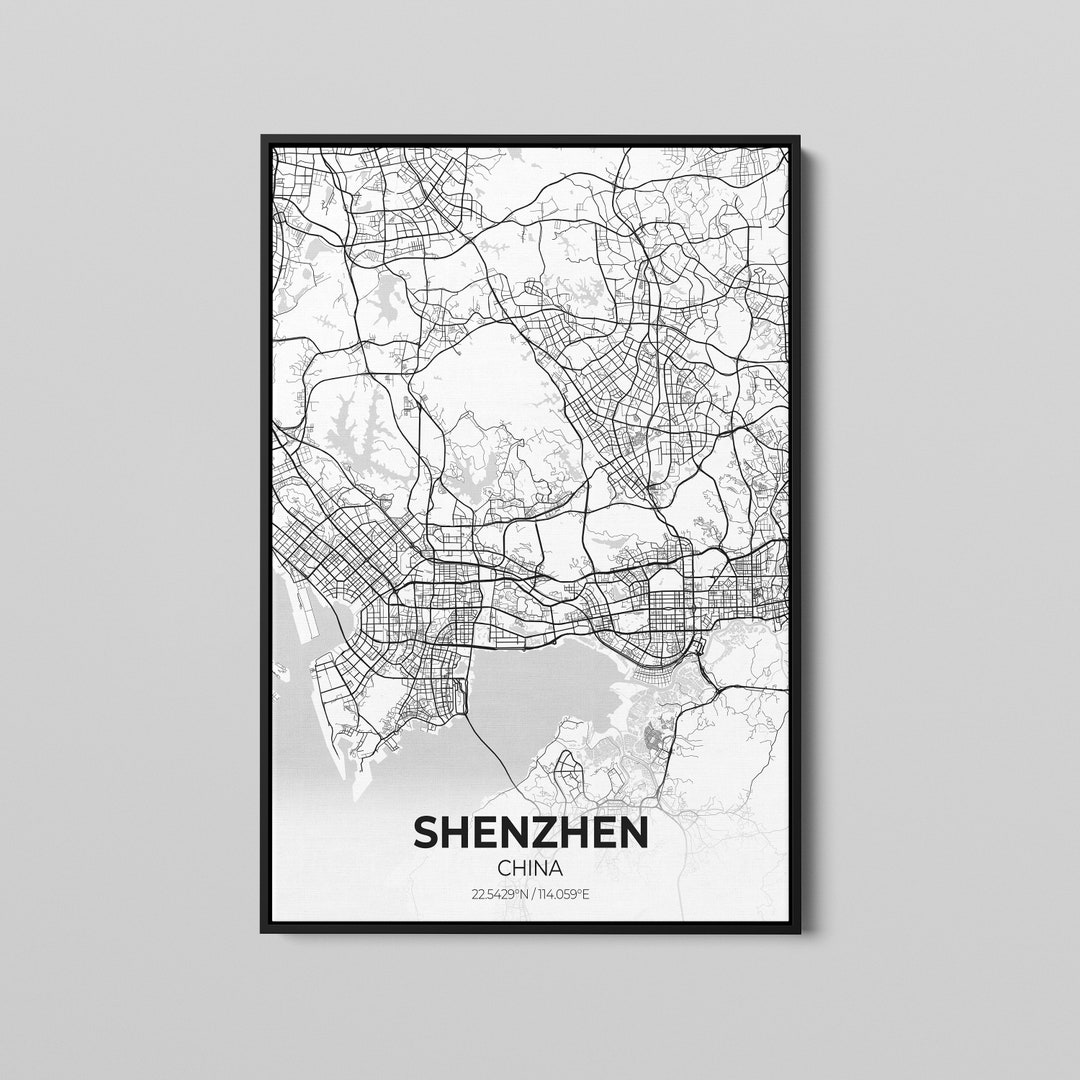 Shenzhen China City Map Poster Art Map of Shenzhen Poster - Etsy
