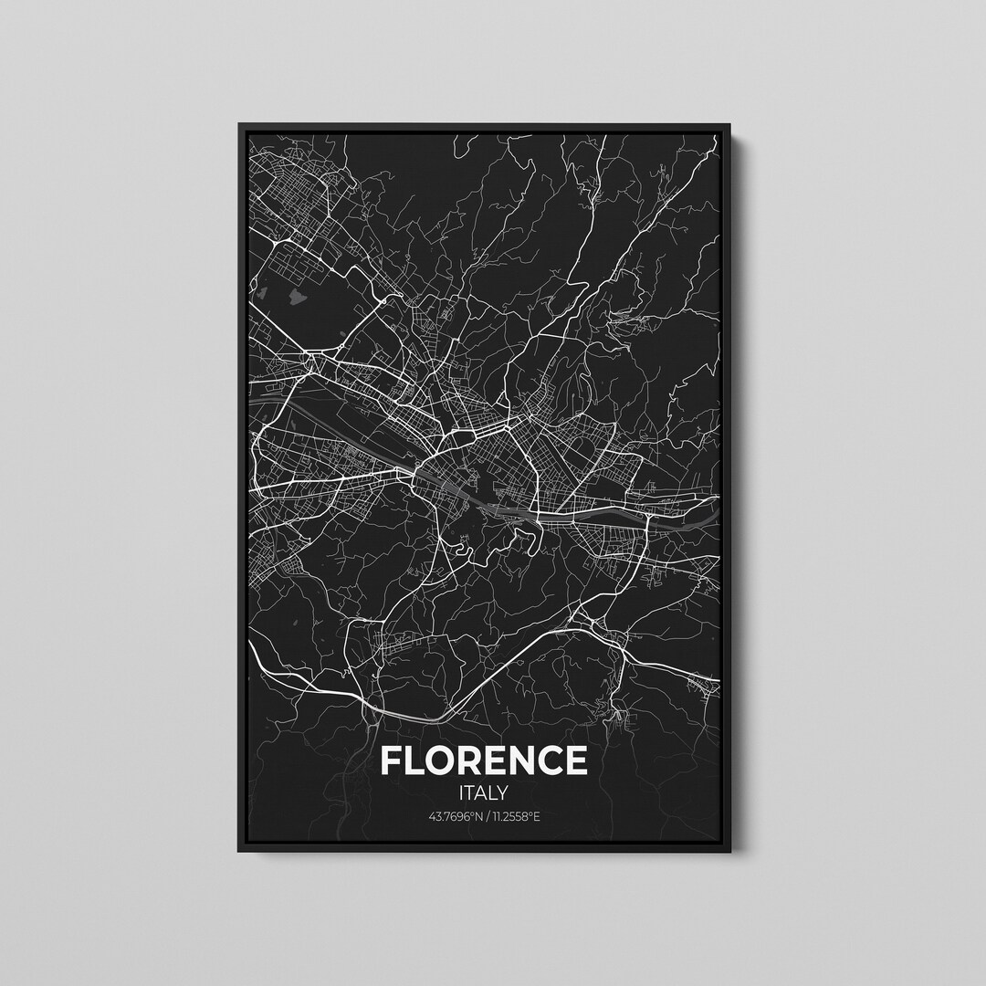 Florence Italy City Map Poster Art, Map of Florence, Poster City Map ...