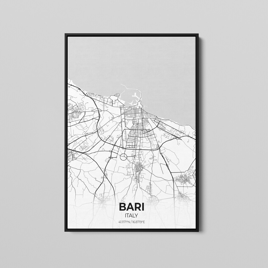 Bari Italy City Map Poster Art Map of Bari Poster City Map - Etsy