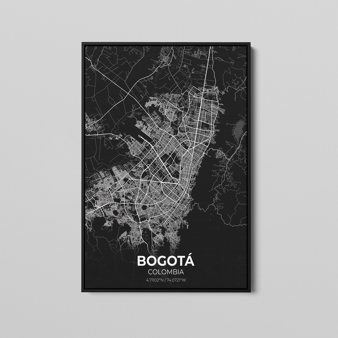 Bogota Colombia City Map Poster Art, Map of Bogota, Poster City Map Art ...
