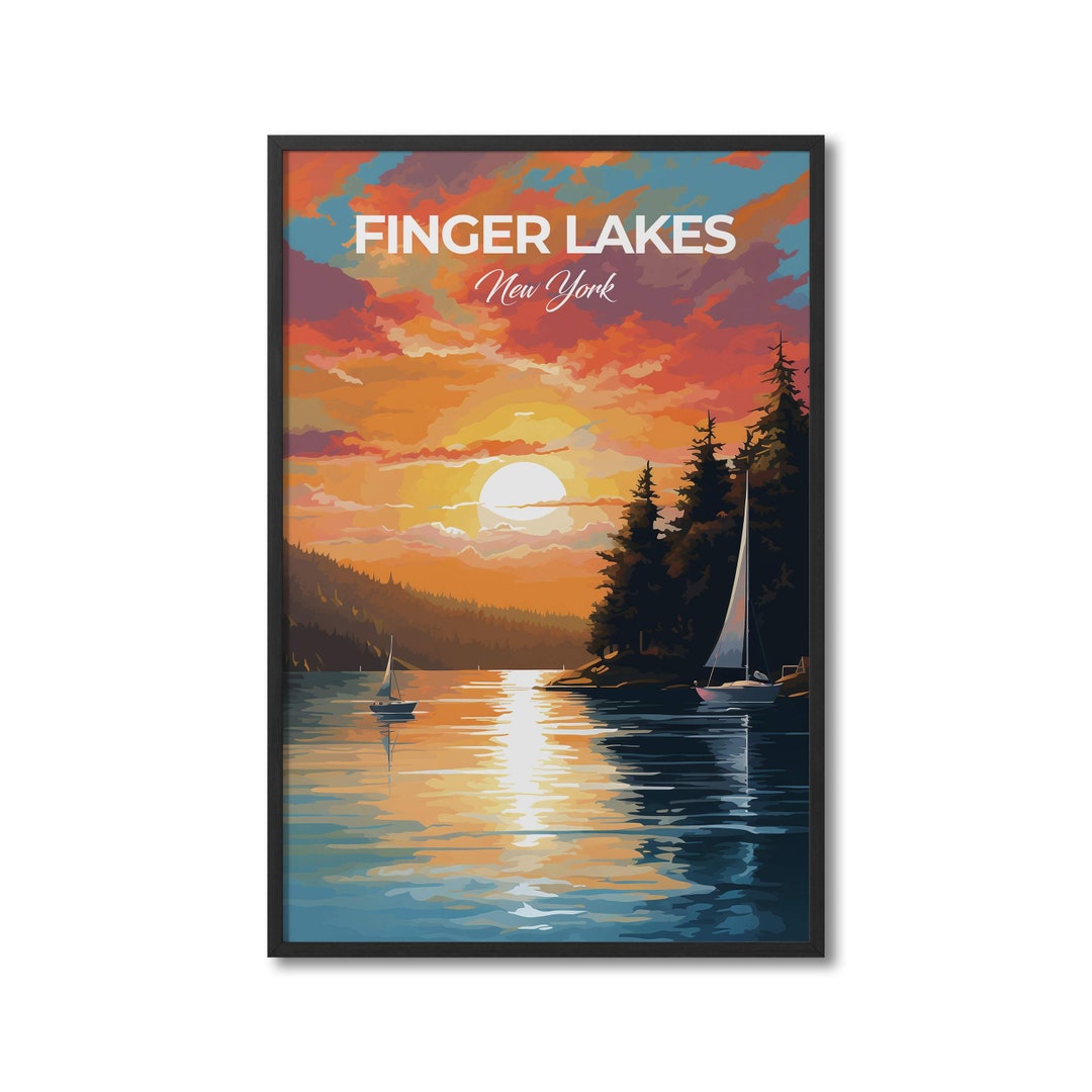 Finger Lakes New York Travel Print Wall Art Finger Lakes Wall - Etsy