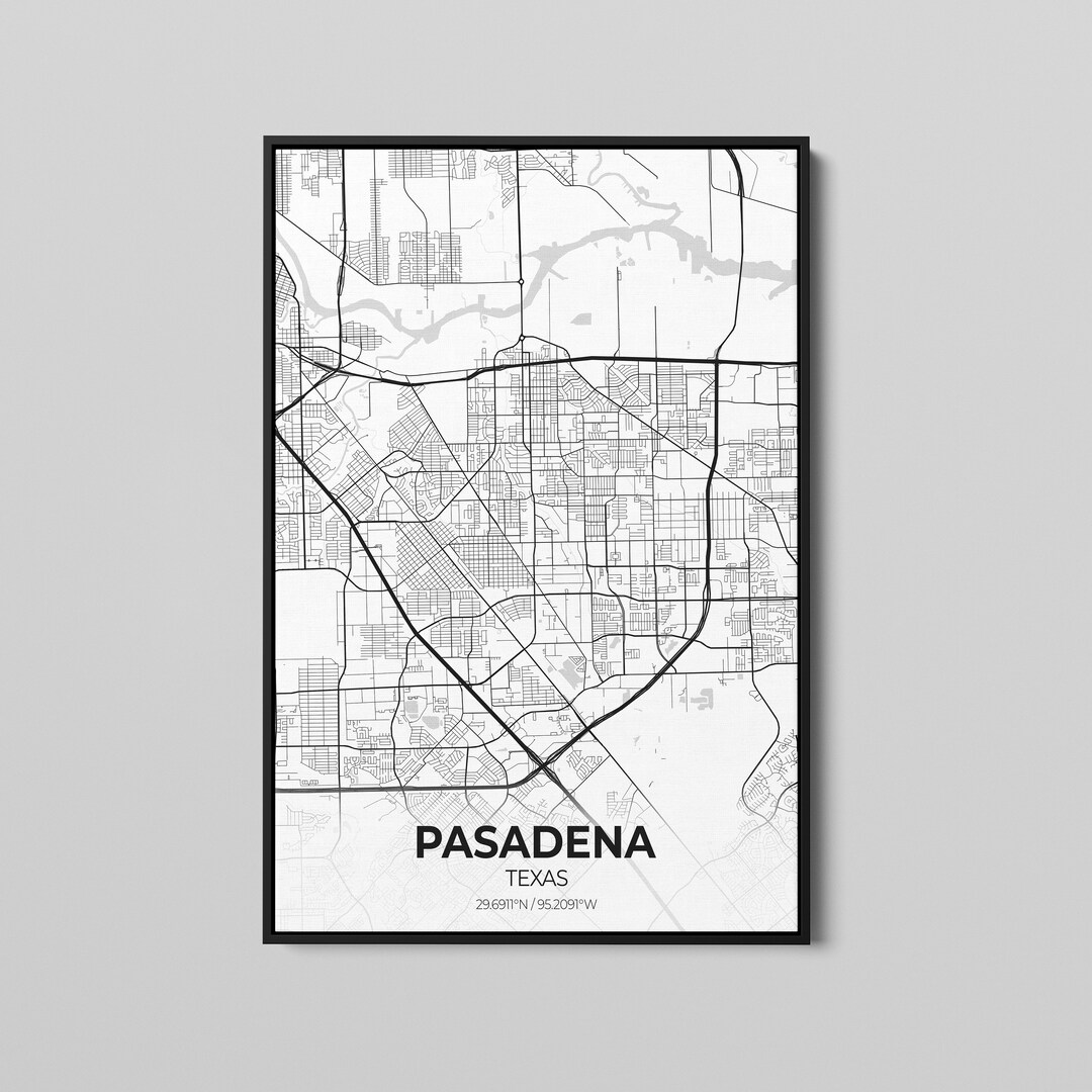 Pasadena Texas City Map Poster Art, Map of Pasadena, Poster City Map ...