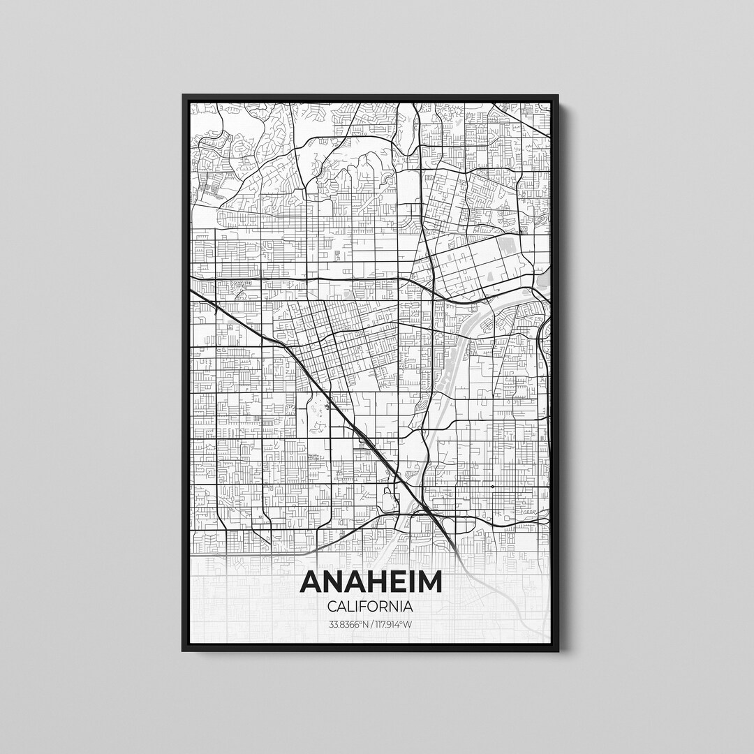 Anaheim California City Map Poster Art Map of Anaheim Poster - Etsy