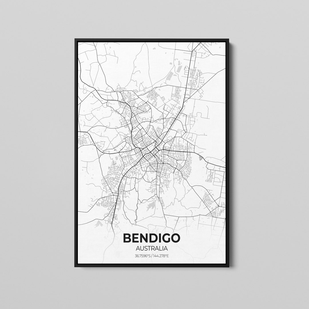 Bendigo Australia City Map Poster Art Map of Bendigo Poster - Etsy