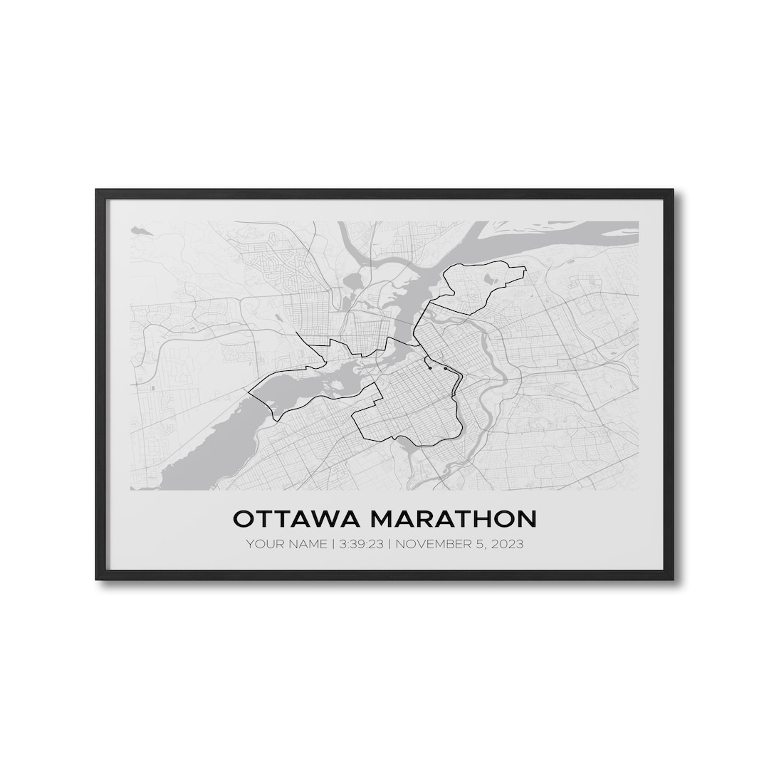 Custom Ottawa Marathon, Personalized Marathon Route Map, Strava Route ...