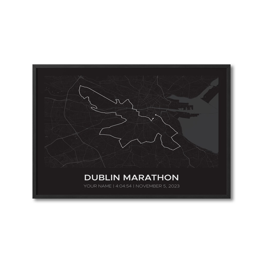 Custom Dublin Marathon, Personalized Marathon Route Map, Strava Route ...