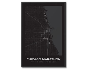 Chicago Marathon / Personalised Route Map - Etsy