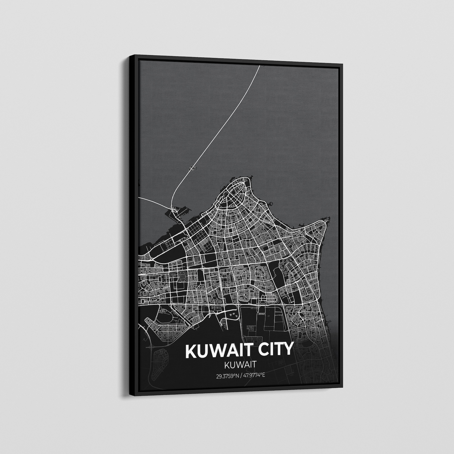 Kuwait City Map Poster Art Map of Kuwait City Poster City - Etsy