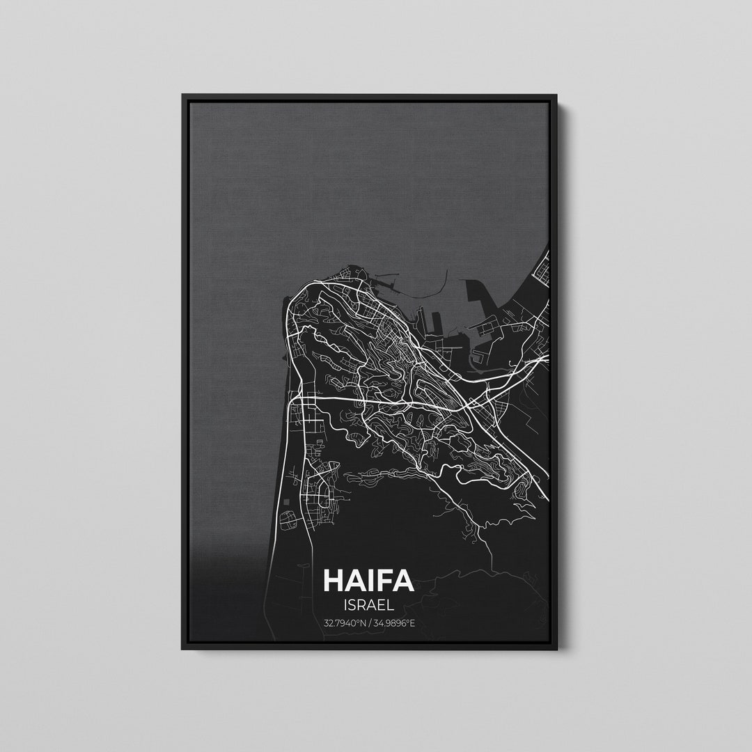 Haifa Israel City Map Poster Art, Map of Haifa, Poster City Map Art ...