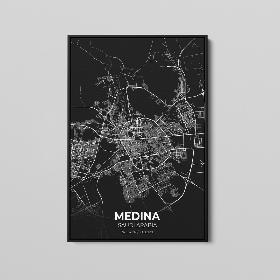 Medina Saudi Arabia City Map Poster Art Map of Medina Poster - Etsy