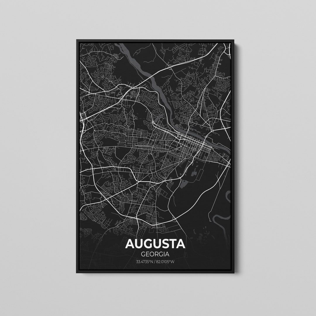 Augusta Georgia City Map Poster Art, Map of Augusta, Poster City Map ...