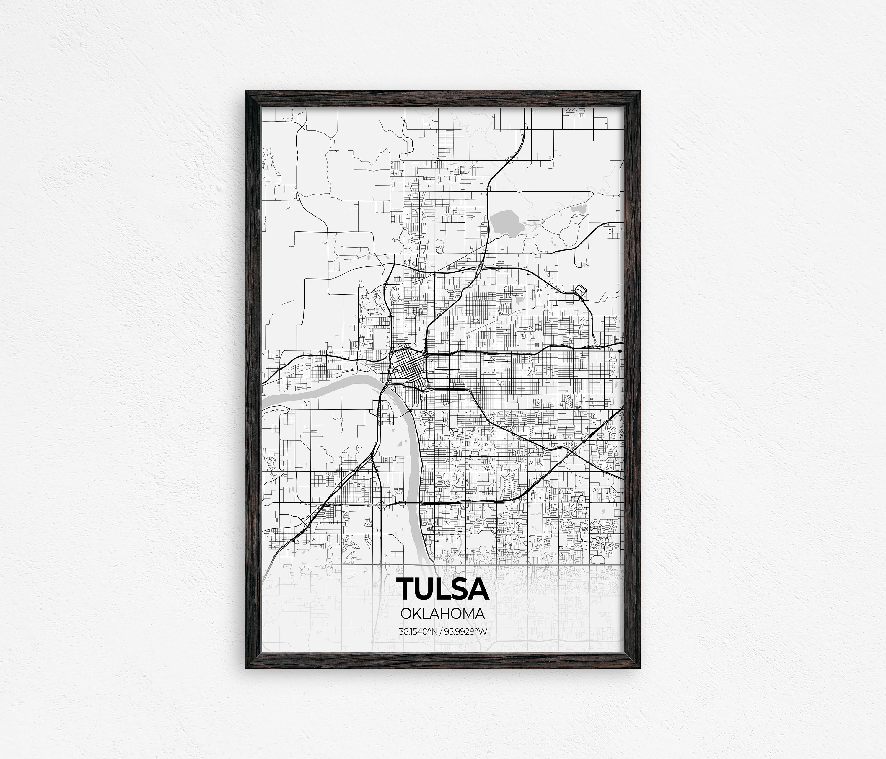 Tulsa Oklahoma City Map Poster Art, Map of Tulsa, Poster City Map Art ...