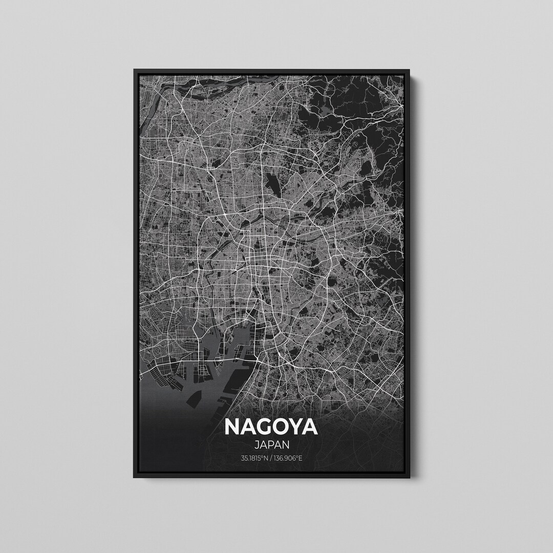Nagoya Japana City Map Poster Art, Map of Nagoya, Poster City Map Art ...