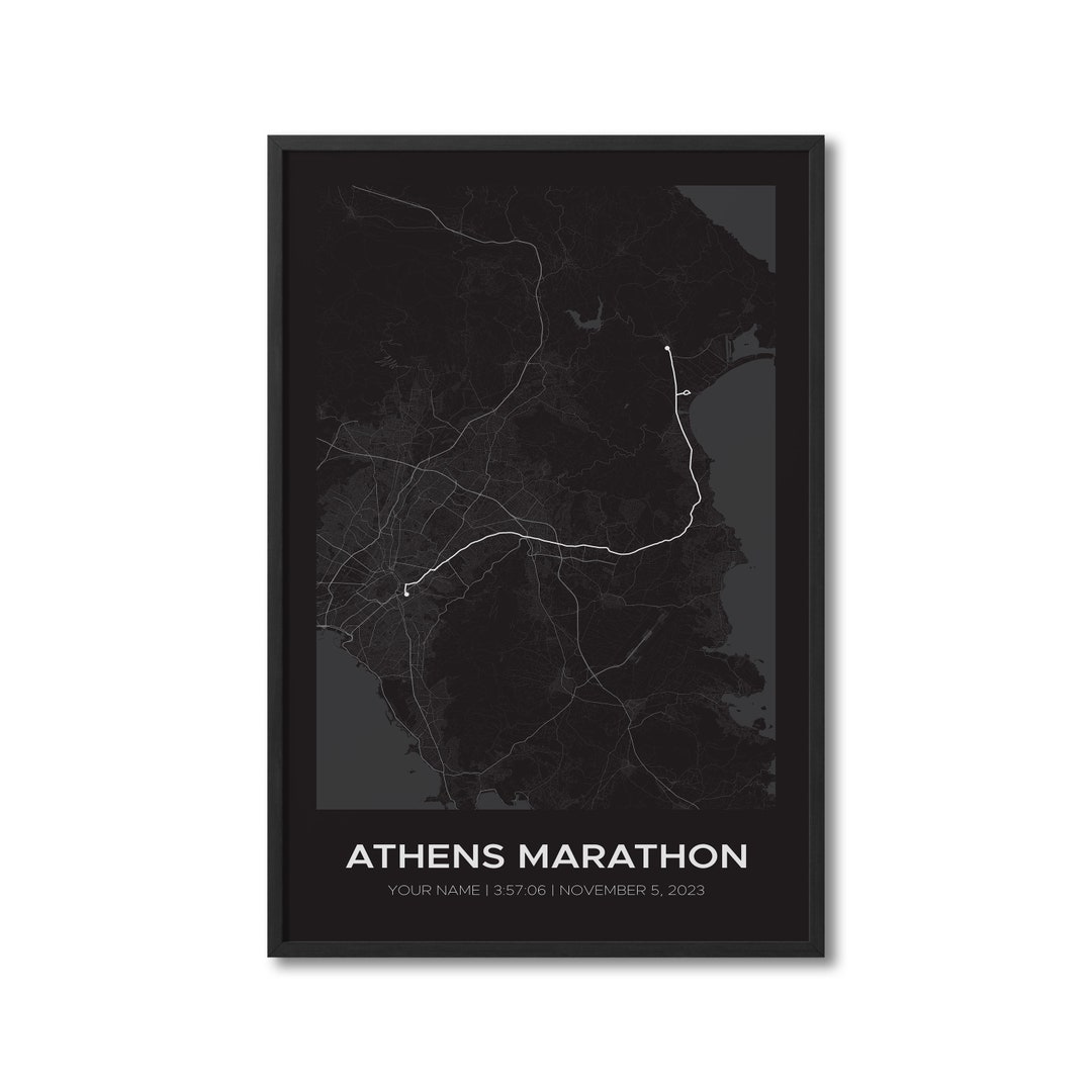 Custom Athens Marathon, Personalized Marathon Route Map, Strava Route ...