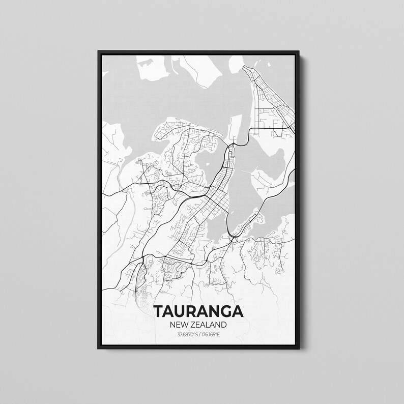 Tauranga New Zealand City Map Poster Art, Map of Tauranga, Poster City ...