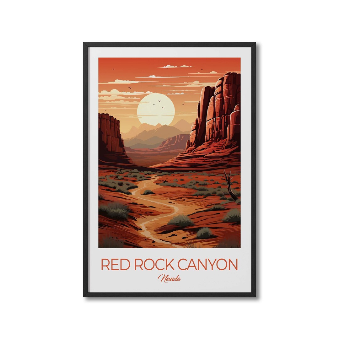 Red Rock Canyon Nevada Travel Print Wall Art Red Rock Canyon - Etsy