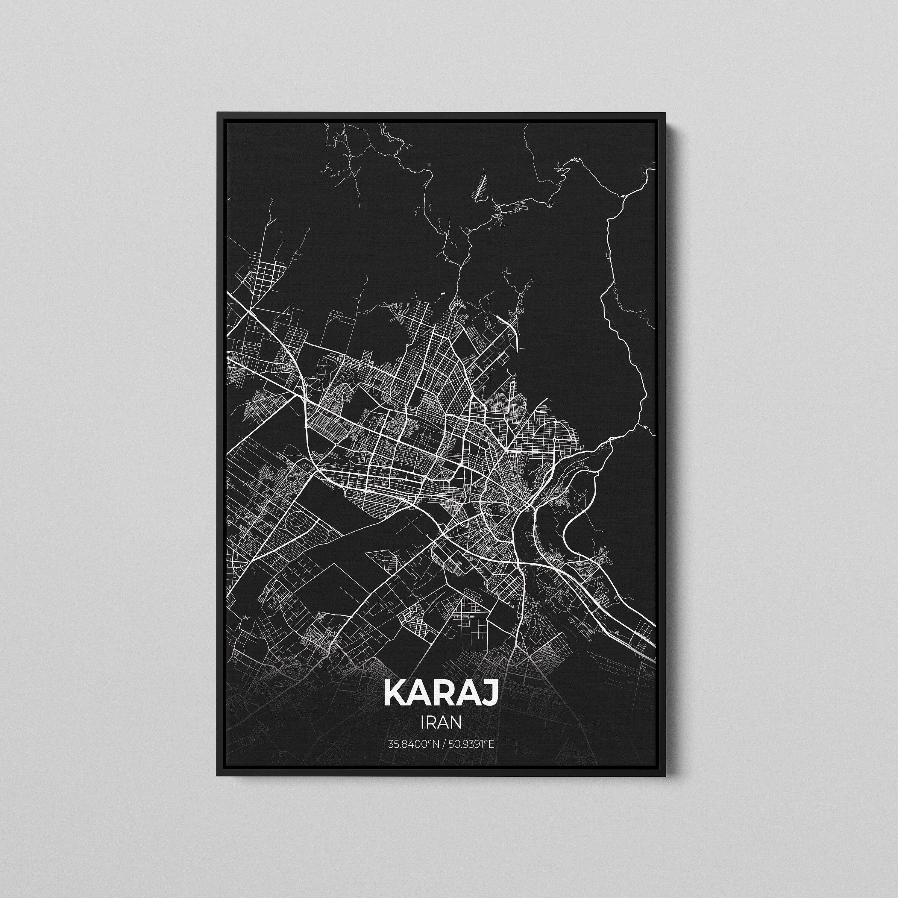 Karaj Iran City Map Poster Art Map of Karaj Poster City Map - Etsy