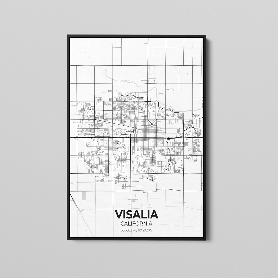 Visalia California City Map Poster Art Map of Visalia Poster - Etsy